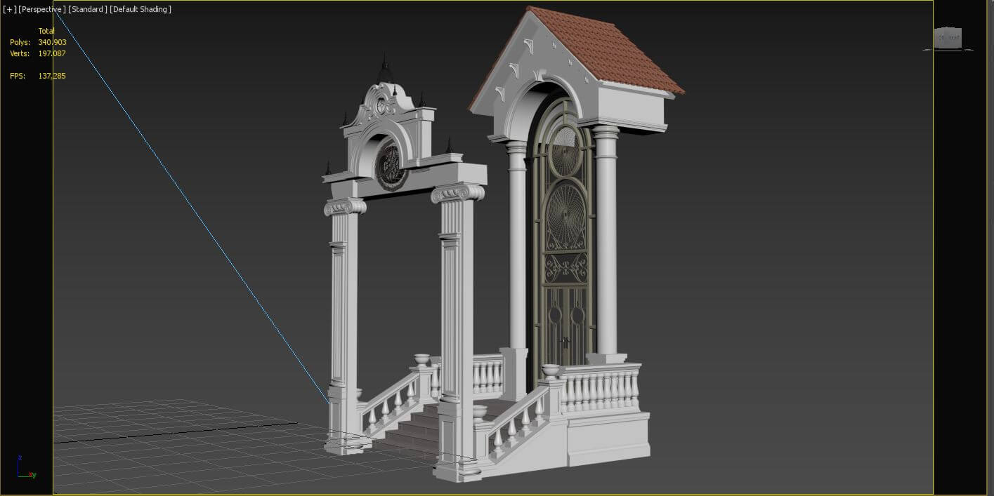Classic Door Gate 1 - 3D Model by msasdt