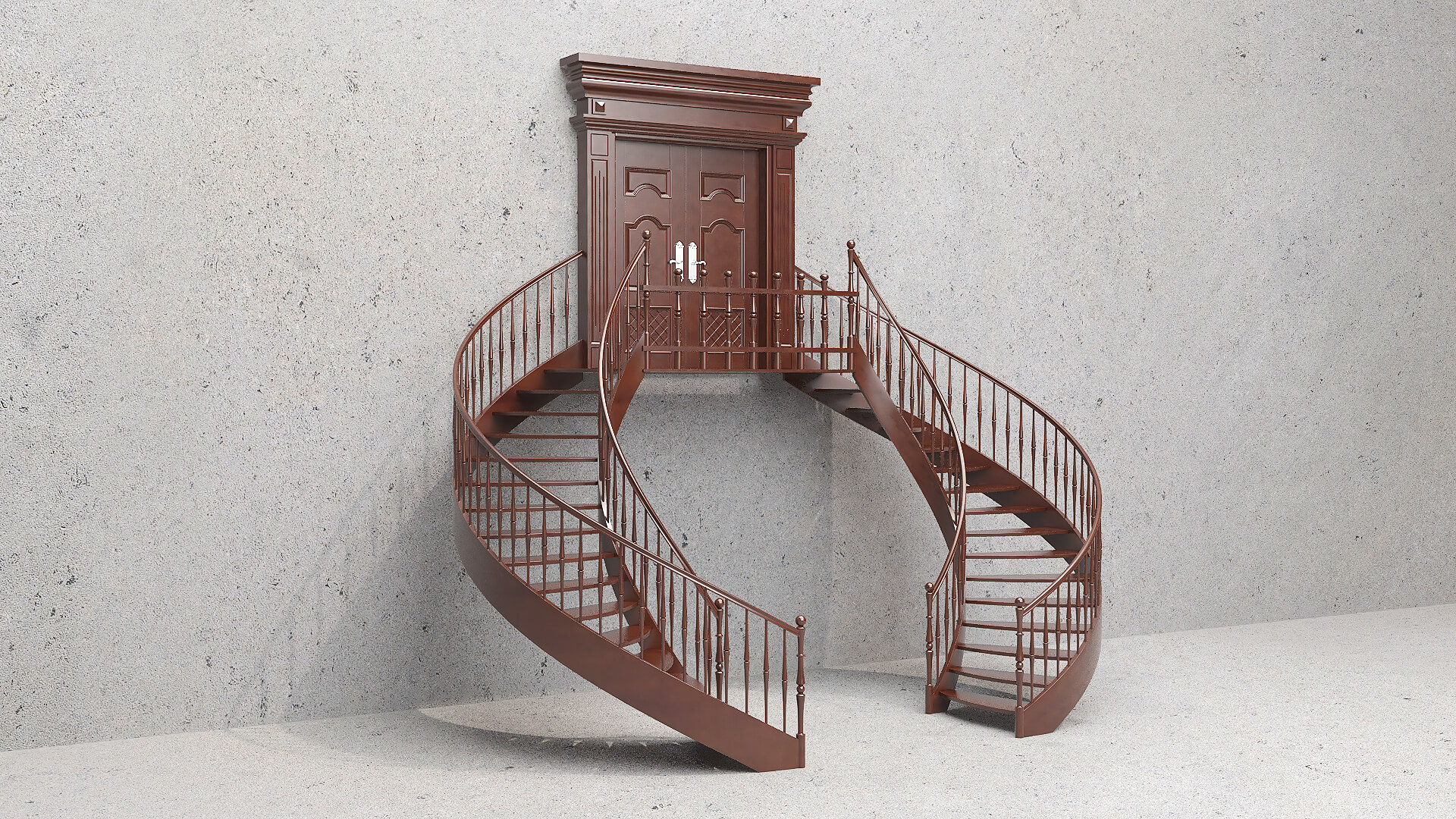 Classic Door Stair - 3D Model by msasdt