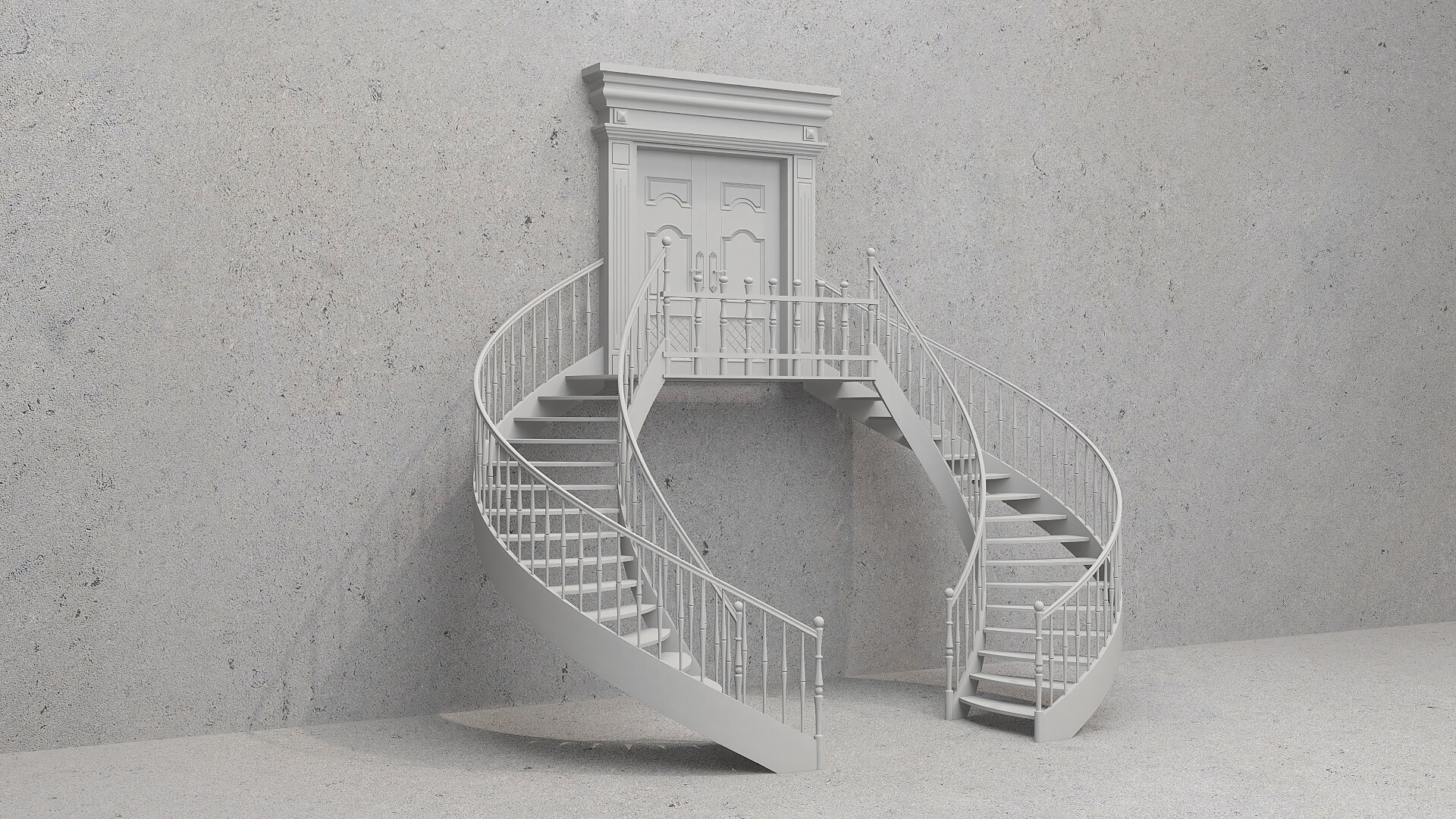 Classic Door Stair - 3D Model by msasdt
