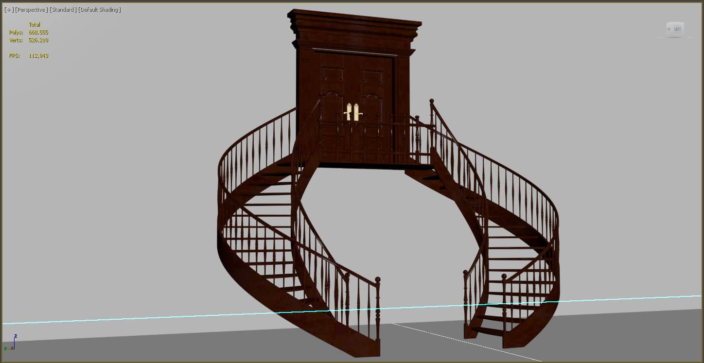 Classic Door Stair - 3D Model by msasdt