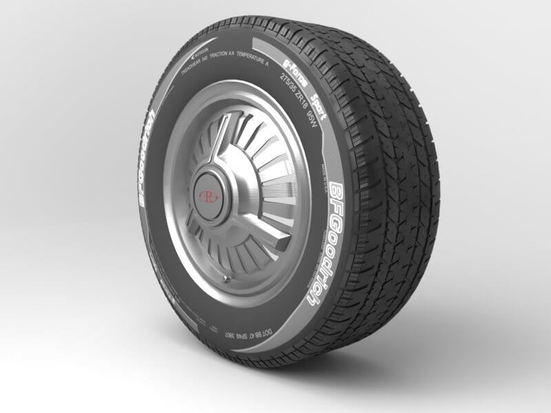 Classic Realistic Tire 2 - 3D Model by msasdt
