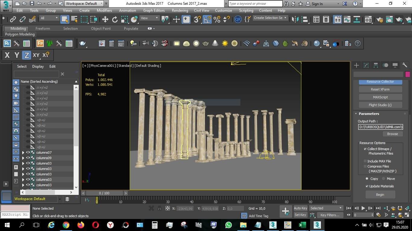 Columns Set - 3D Model by msasdt