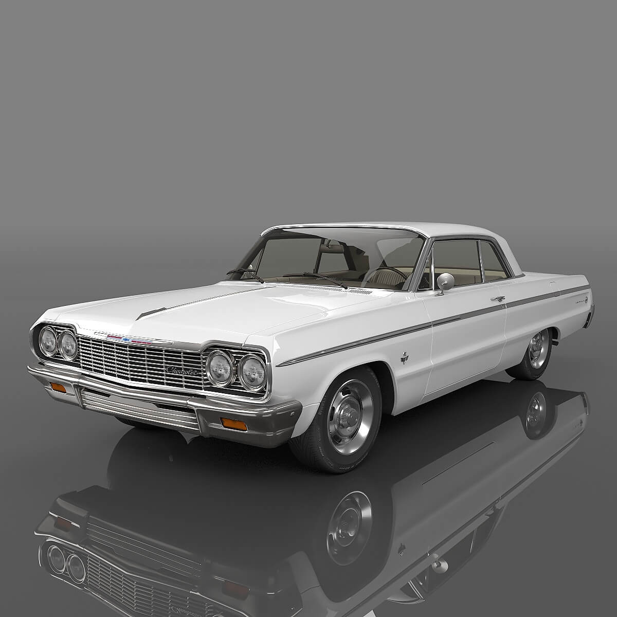 1964 Chevrolet Impala SS 409 3D Render, Digital Art by msasdt
