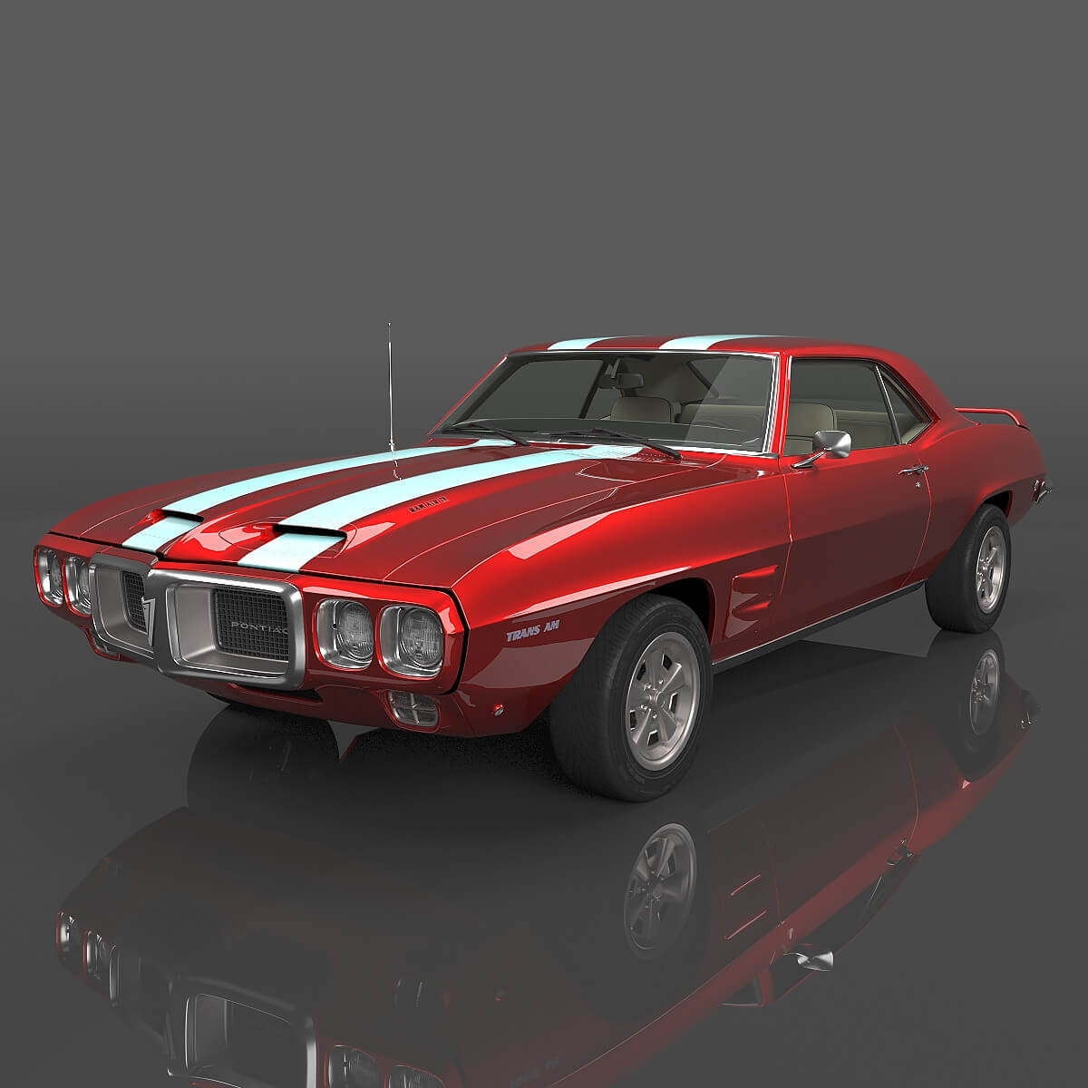 1969 Pontiac Firebird Trans Am 3D Render, Digital Art by msasdt