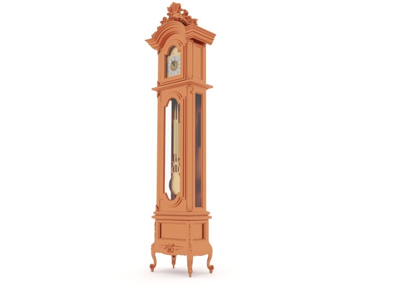 Grand Father Clock - 3D Model by msasdt