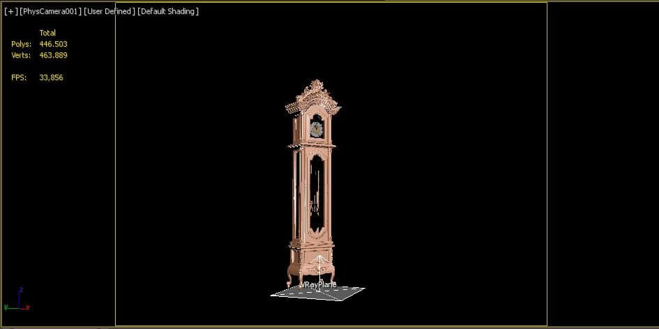 Grand Father Clock - 3D Model by msasdt