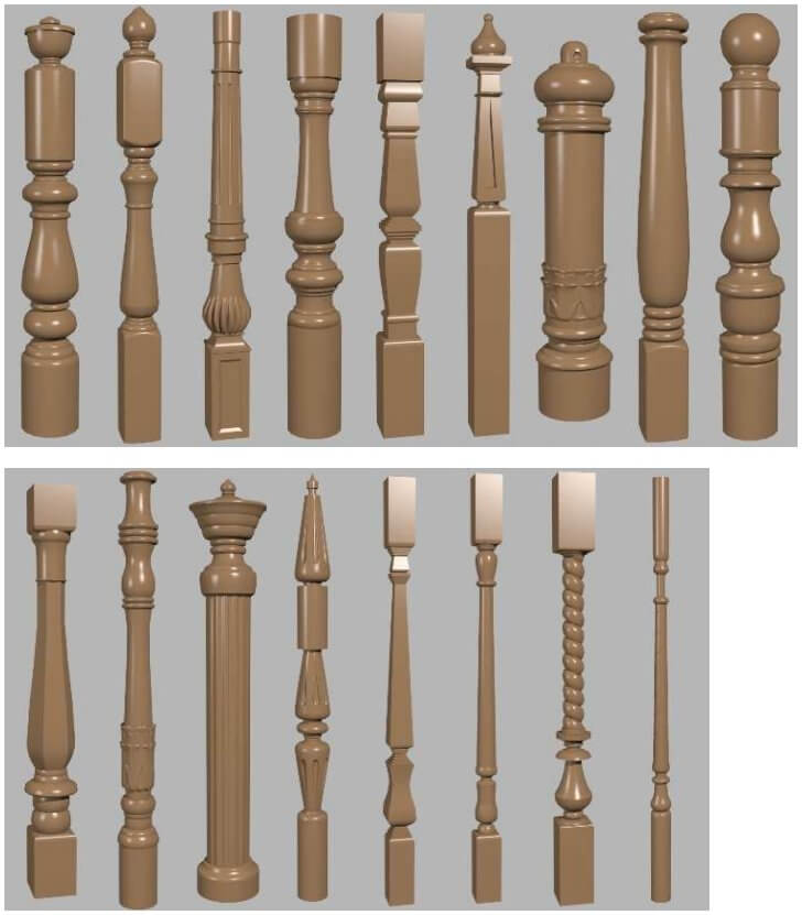 Handrails Collection - 3D Model by msasdt