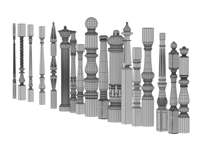 Handrails Collection - 3D Model by msasdt