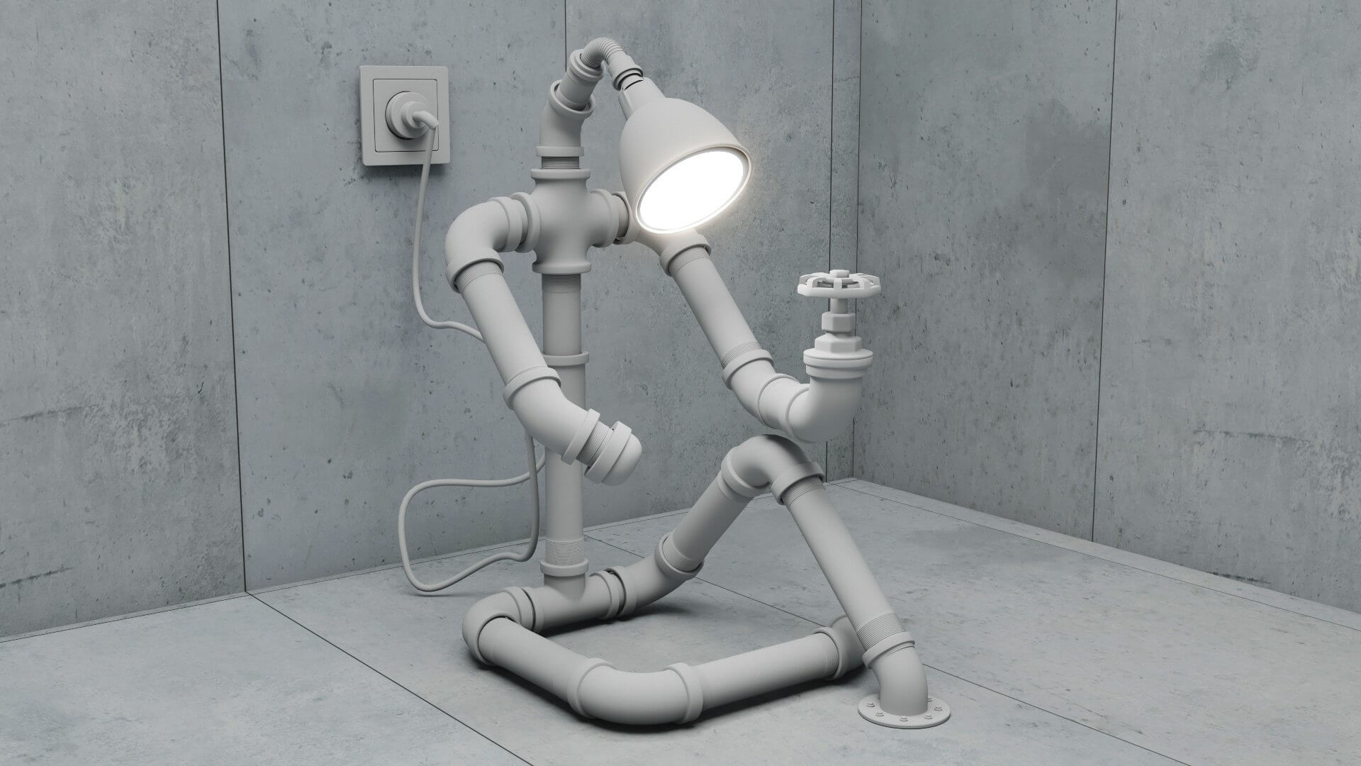 Pipe Decorative Lamp 2 - 3D Model by msasdt