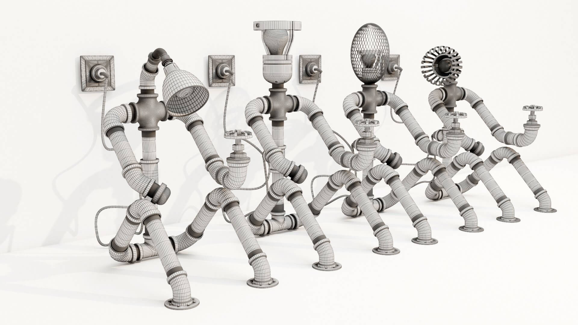 Pipe Decorative Lamp - 3D Model by msasdt