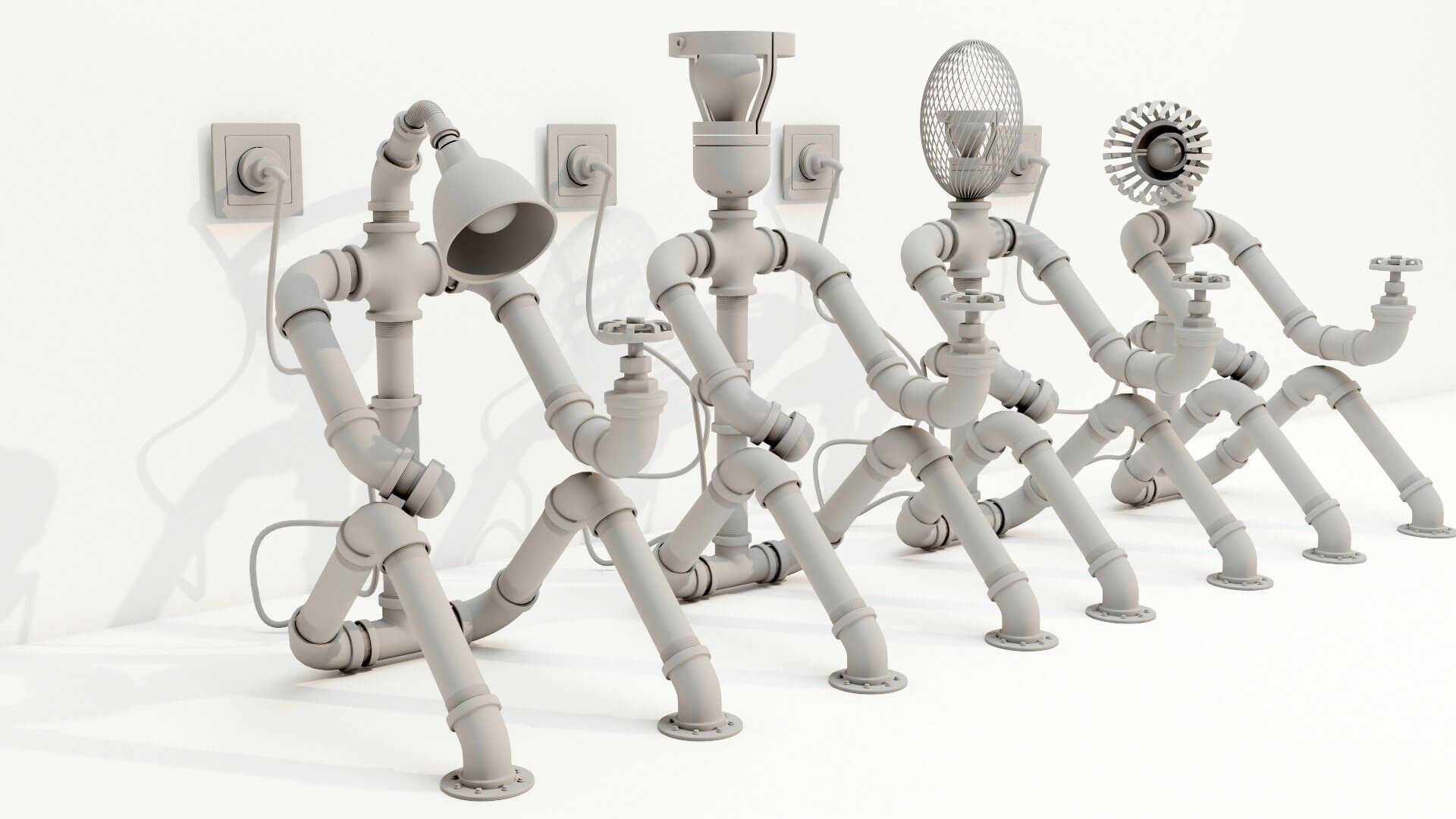 Pipe Decorative Lamp - 3D Model by msasdt