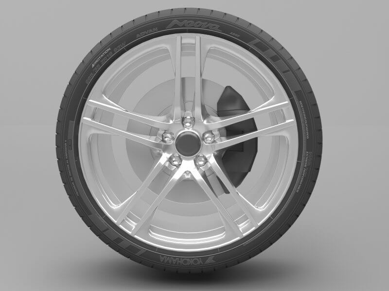 Realistic Tire Wheel 11 - 3D Model by msasdt