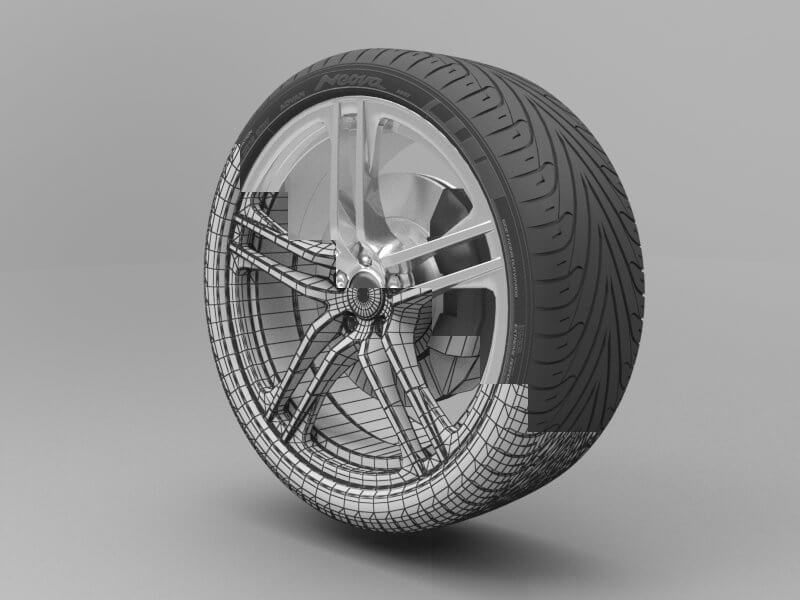 Realistic Tire Wheel 11 - 3D Model by msasdt