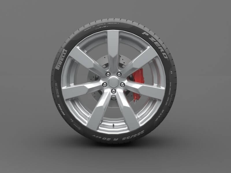 Realistic Tire Wheel 12 - 3D Model by msasdt