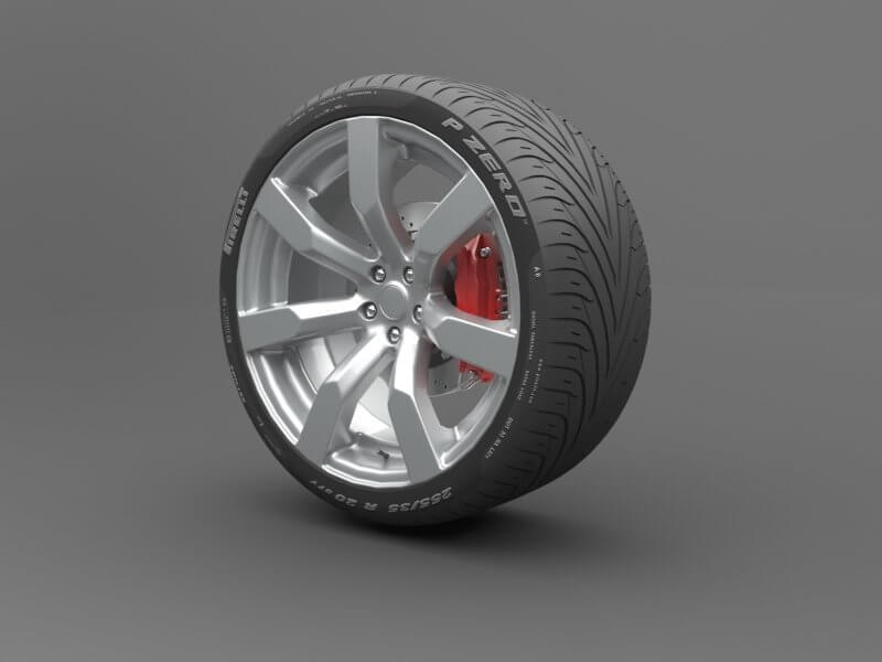 Realistic Tire Wheel 12 - 3D Model by msasdt