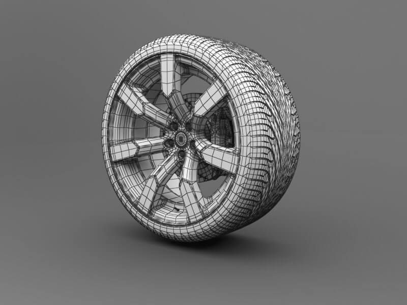 Realistic Tire Wheel 12 - 3D Model by msasdt