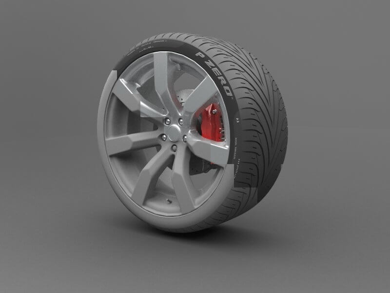Realistic Tire Wheel 12 - 3D Model by msasdt