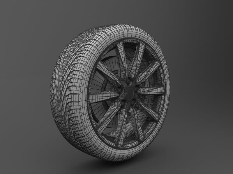Realistic Tire Wheel 4 - 3D Model by msasdt