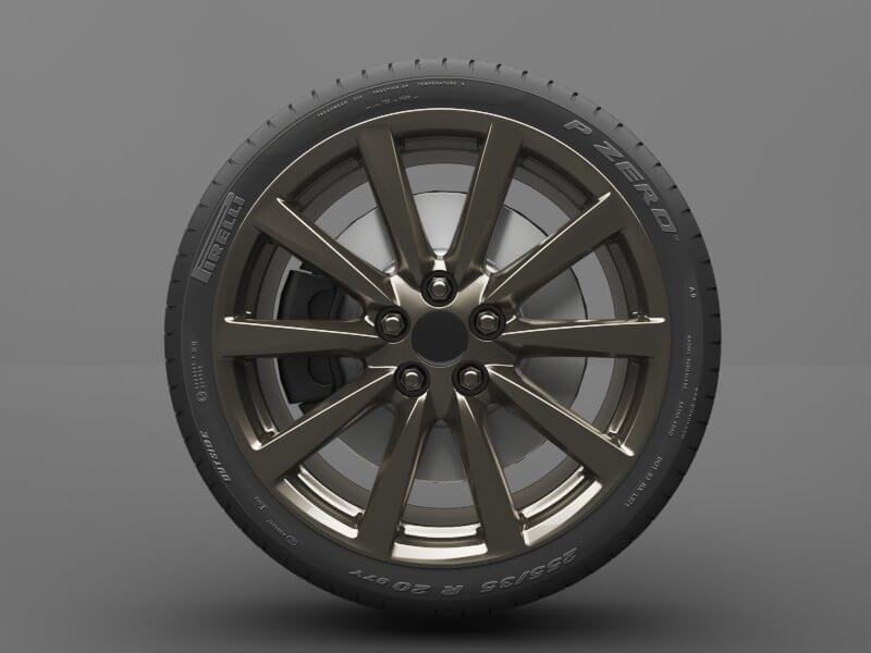 Realistic Tire Wheel 4 - 3D Model by msasdt