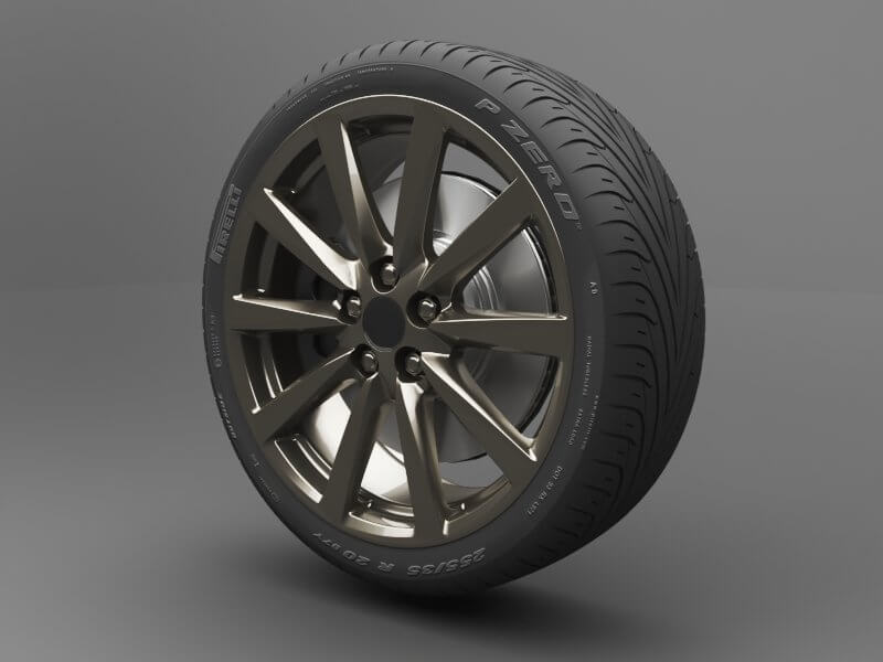 Realistic Tire Wheel 4 - 3D Model by msasdt