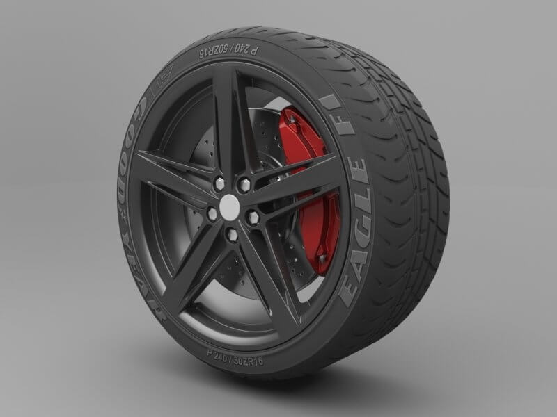 Realistic Tire Wheel 6 - 3D Model by msasdt