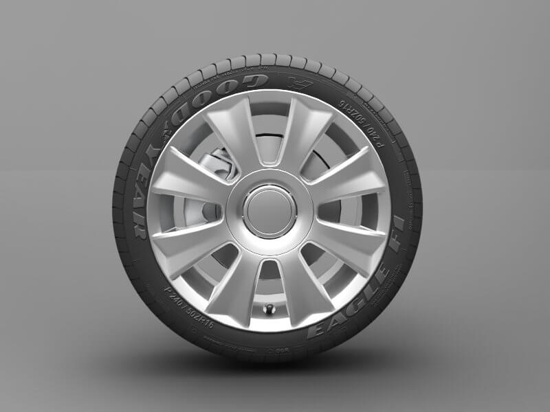 Realistic Tire Wheel 7 - 3D Model by msasdt