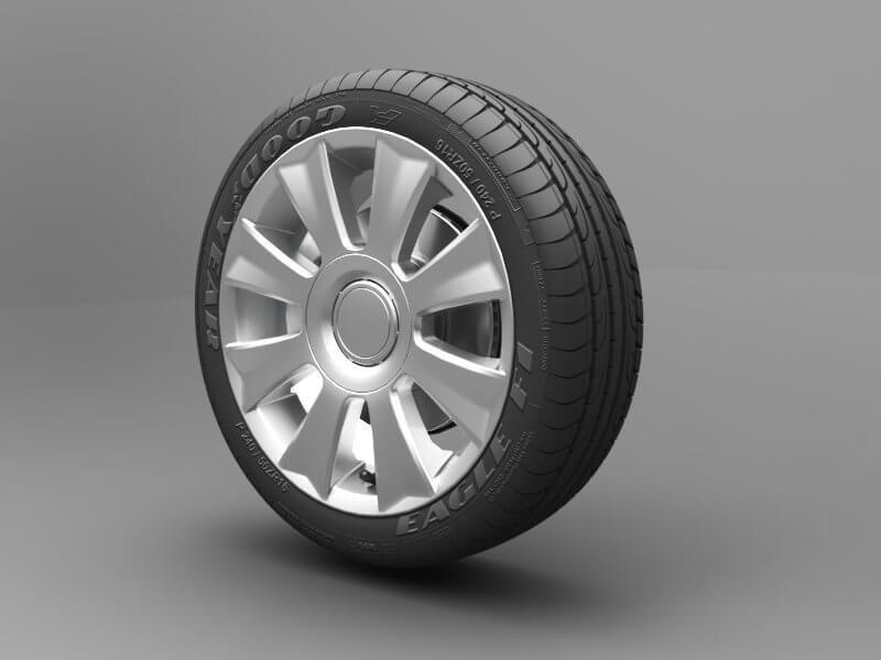Realistic Tire Wheel 7 - 3D Model by msasdt