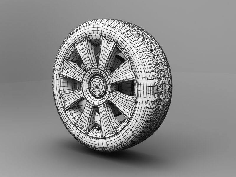 Realistic Tire Wheel 7 - 3D Model by msasdt
