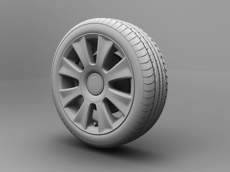 Realistic Tire Wheel 7 - 3D Model by msasdt