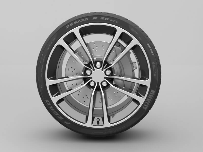 Realistic Tire Wheel 8 - 3D Model by msasdt