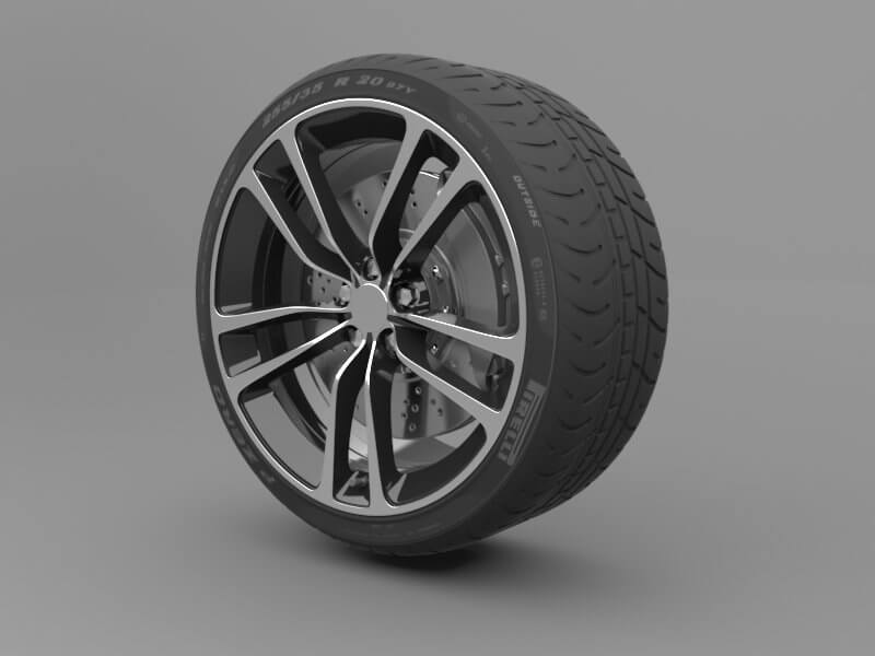 Realistic Tire Wheel 8 - 3D Model by msasdt
