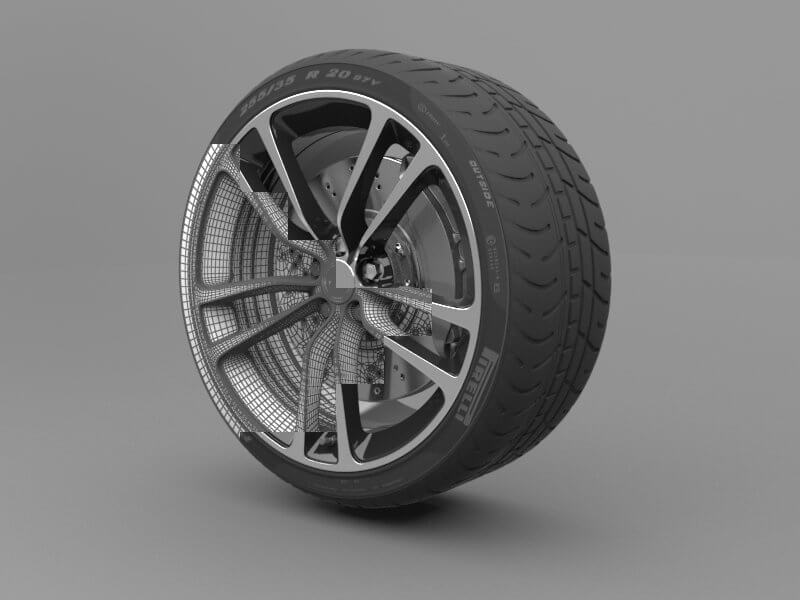 Realistic Tire Wheel 8 - 3D Model by msasdt