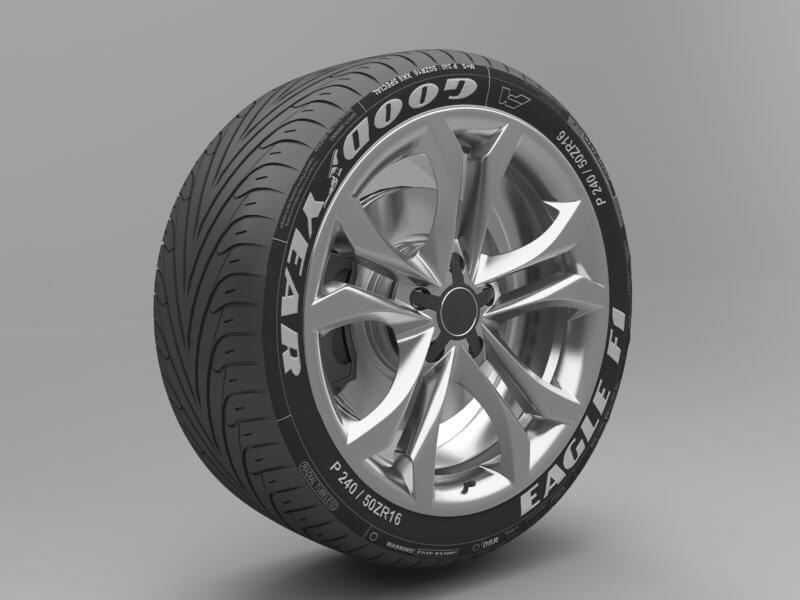Realistic Tire Wheel 9 - 3D Model by msasdt