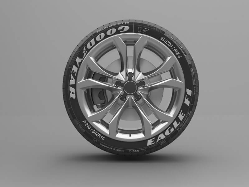 Realistic Tire Wheel 9 - 3D Model by msasdt