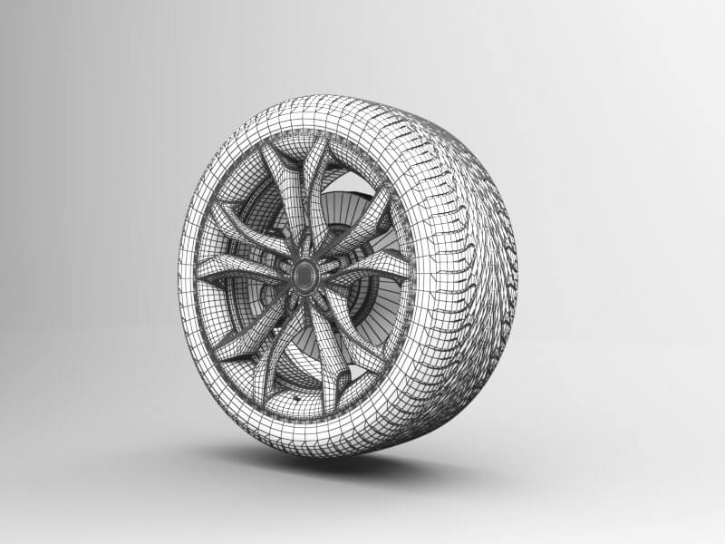 Realistic Tire Wheel 9 - 3D Model by msasdt