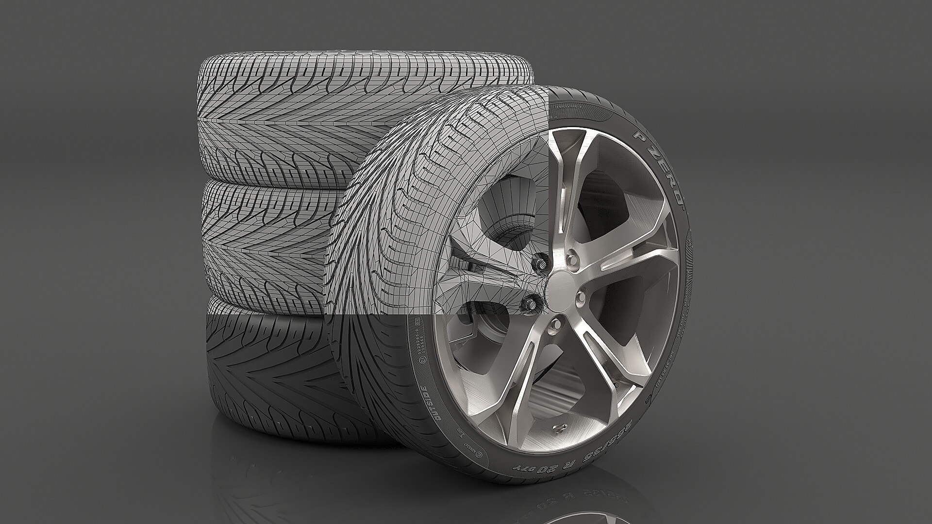 Wheel and Tire - 3D Model by msasdt