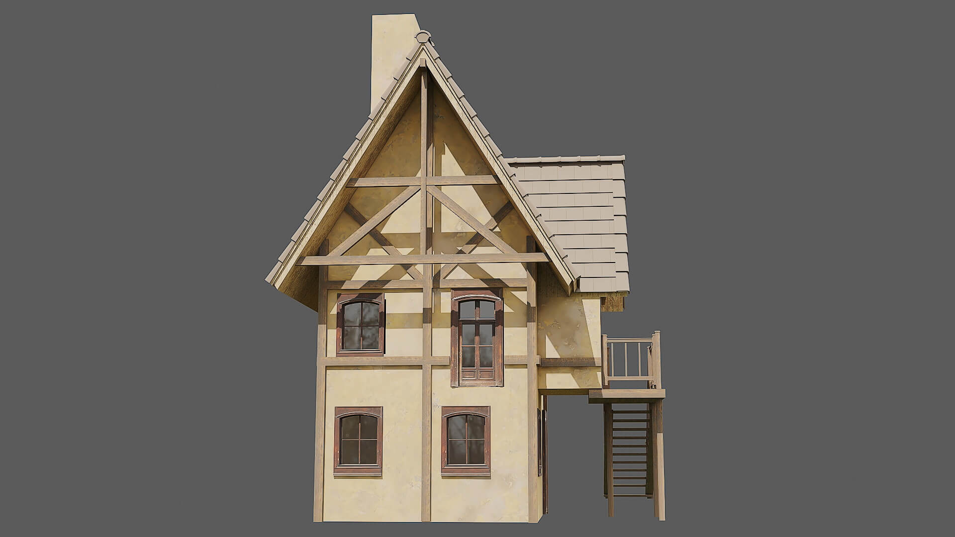 Wood House 2 - 3D Model by msasdt