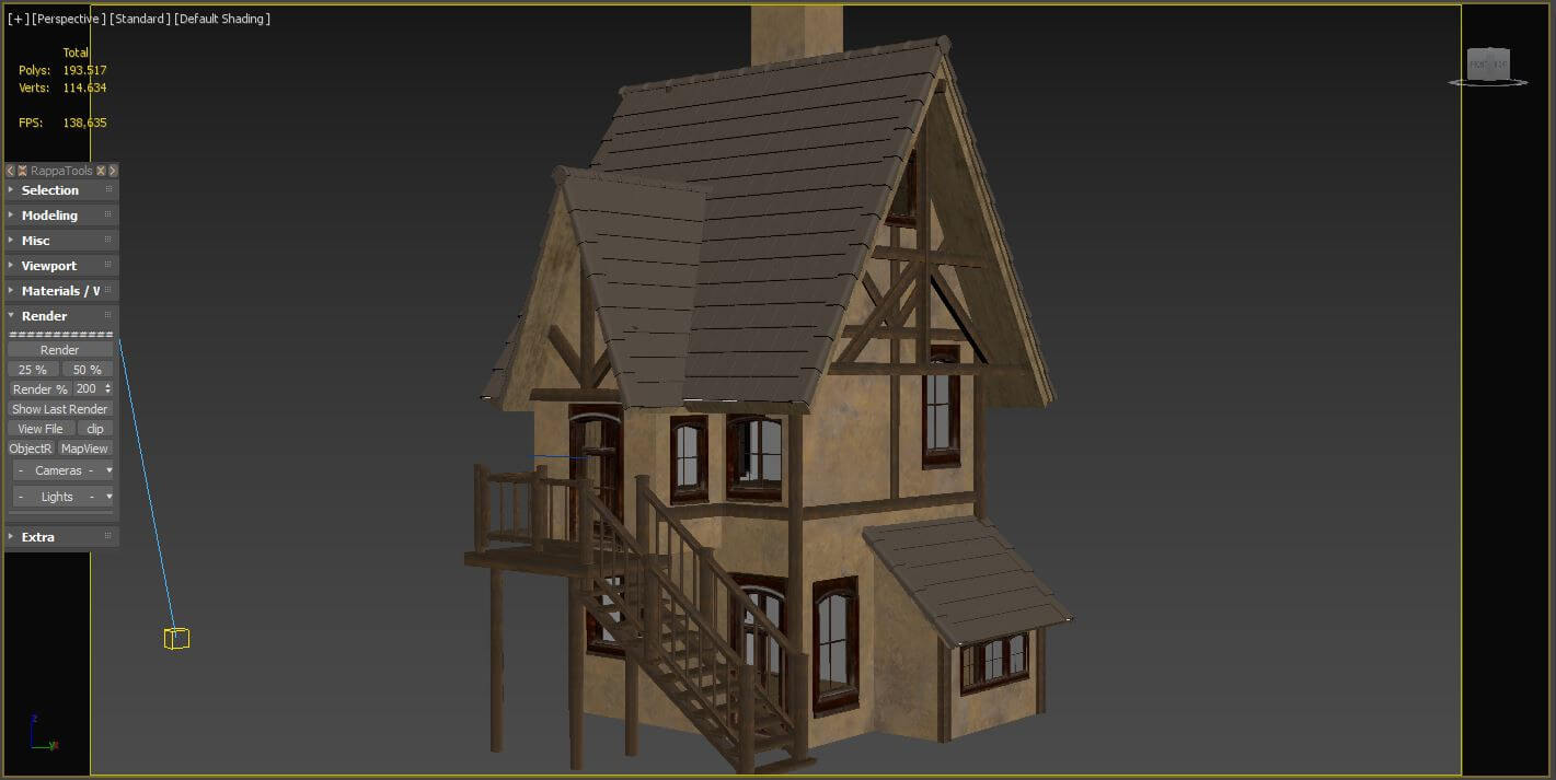 Wood House 2 - 3D Model by msasdt
