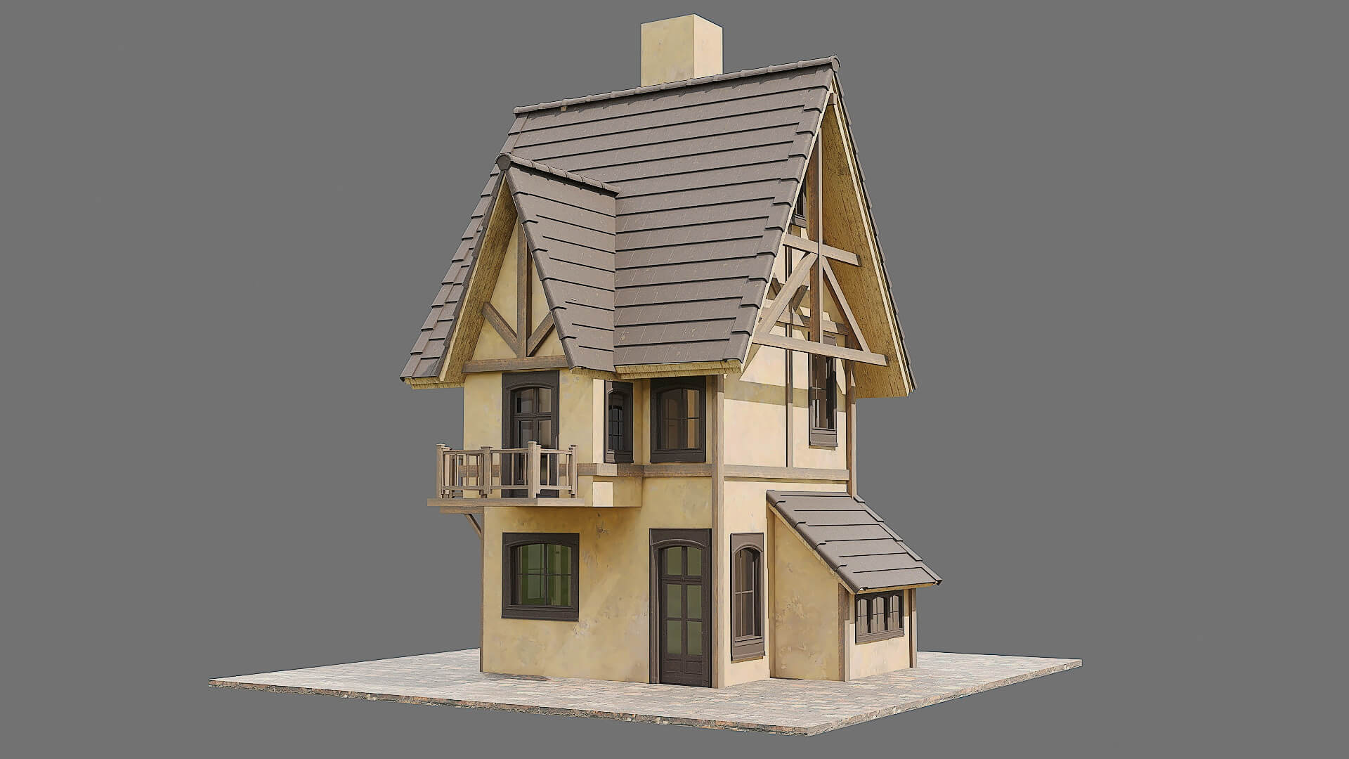 Wood House 3 - 3D Model by msasdt