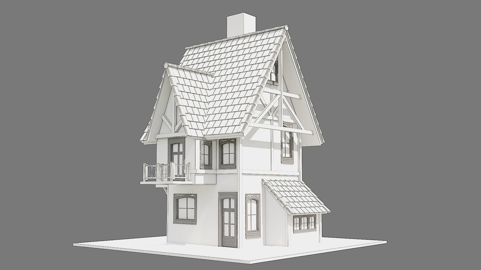 Wood House 3 - 3D Model by msasdt
