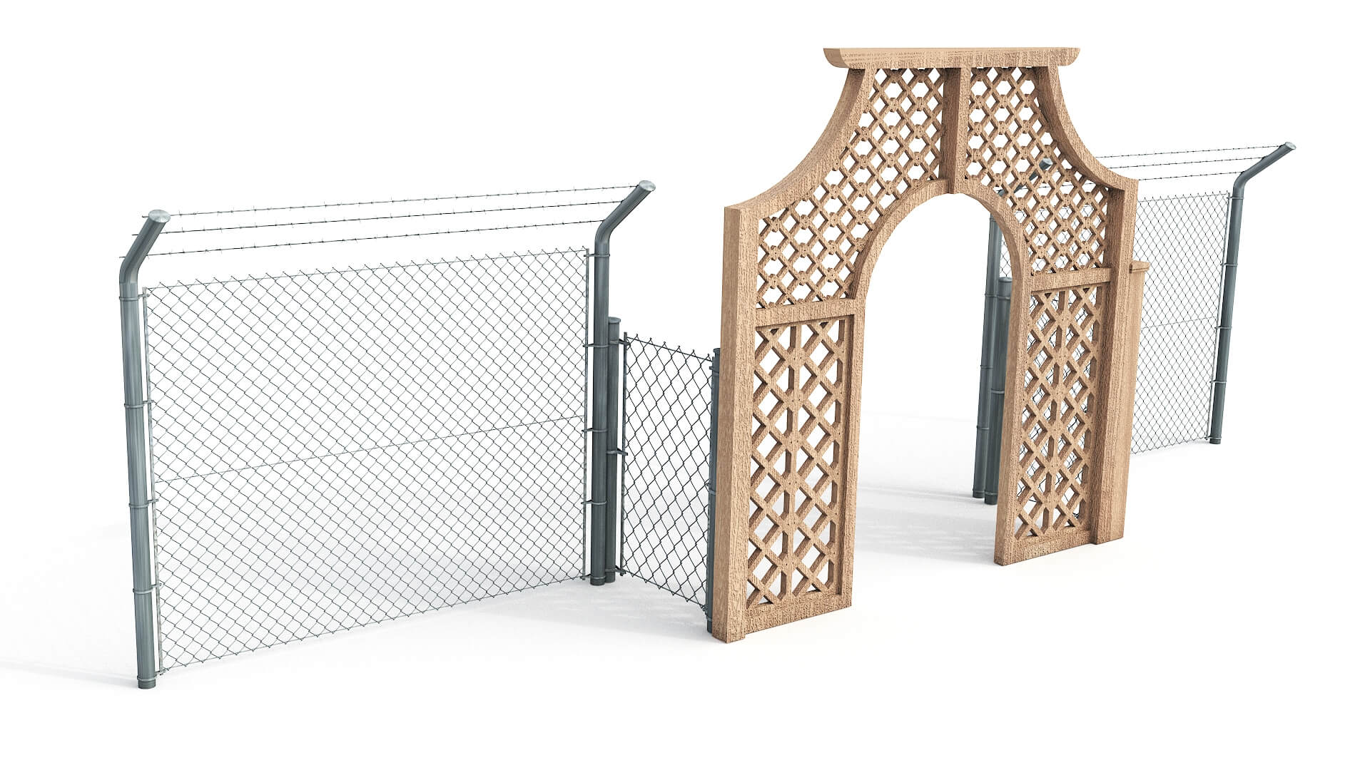 Wood Garden Gate - 3D Model by msasdt