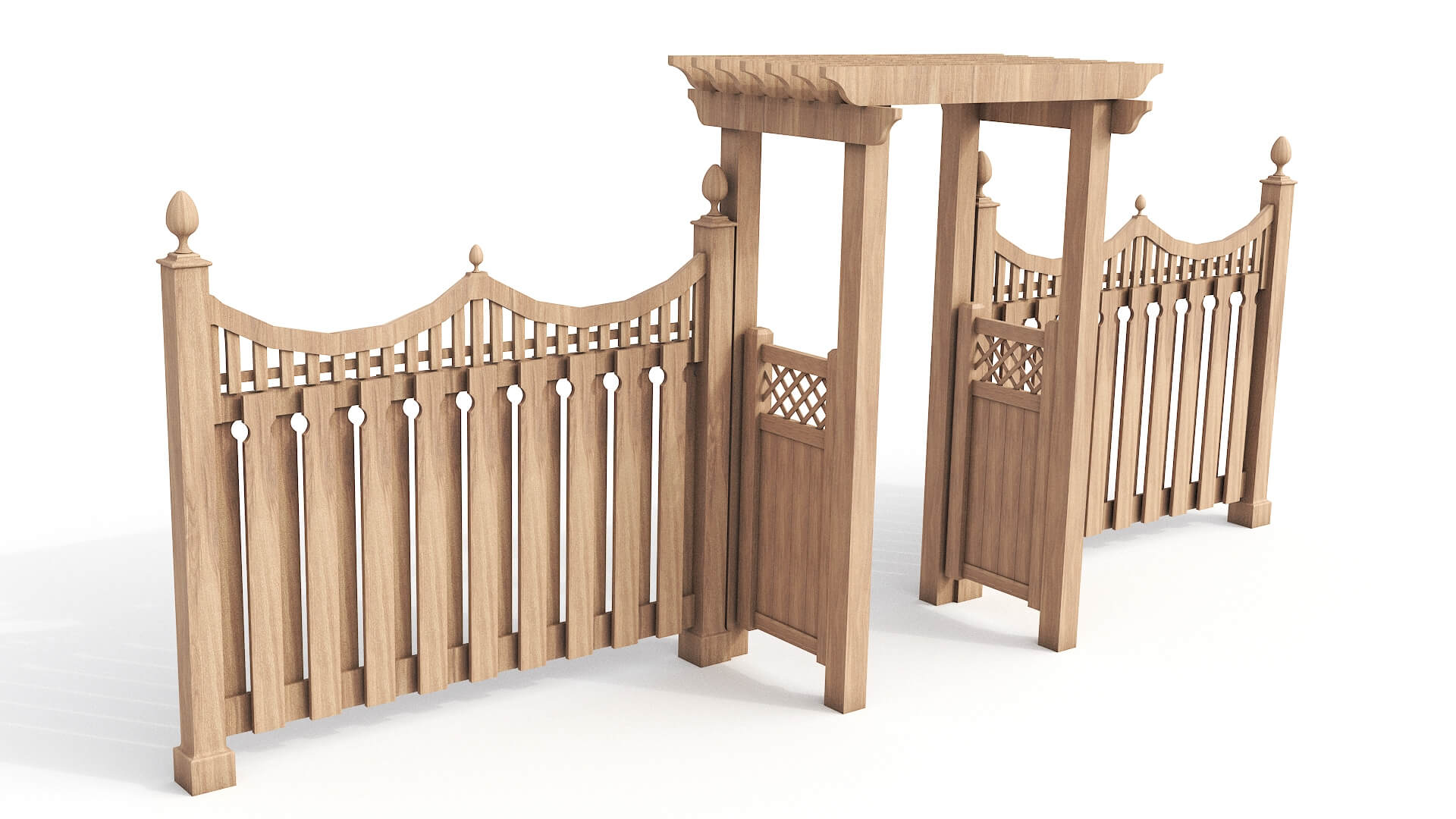 Wood Garden Gate - 3D Model by msasdt