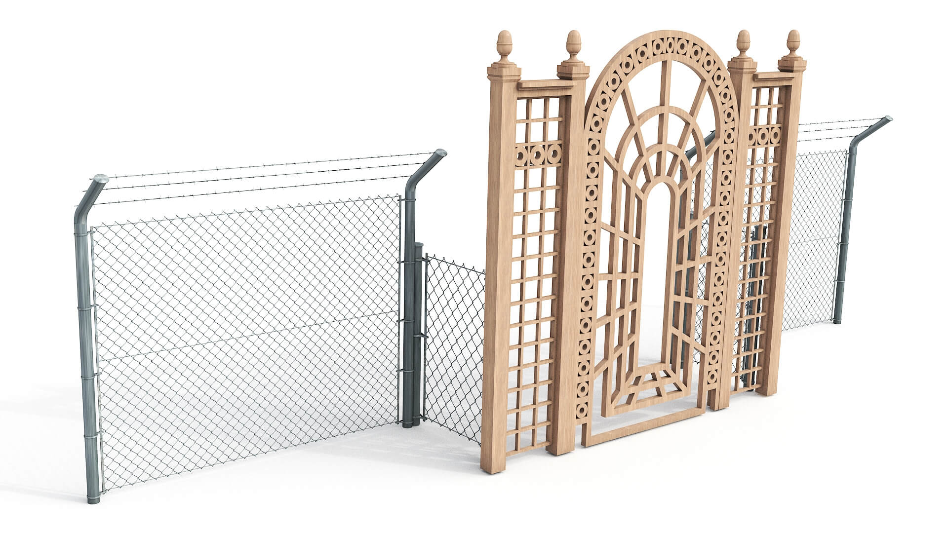 Wood Garden Gate - 3D Model by msasdt