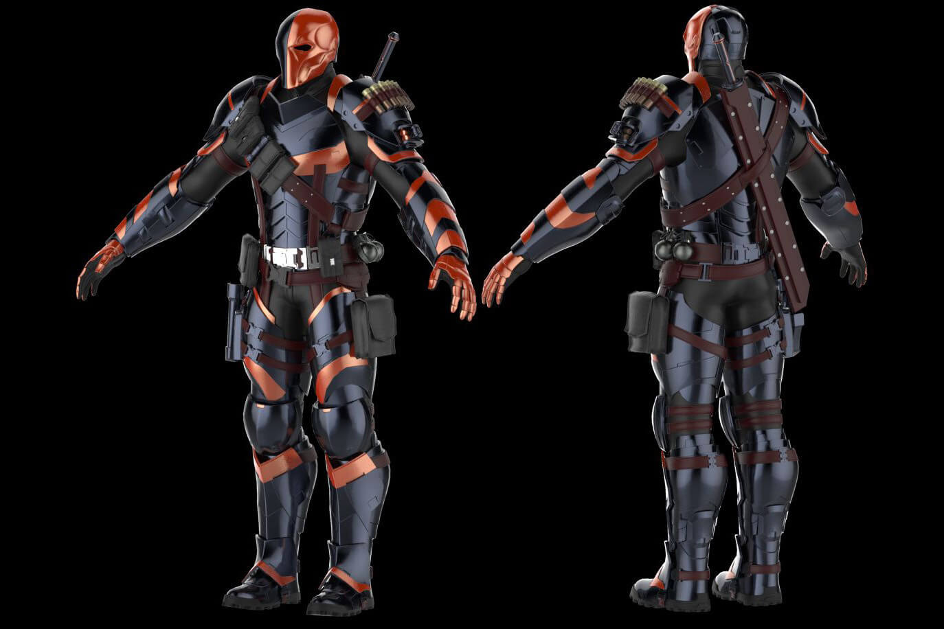DeathStroke Standing Pose 3D Model by msprenders