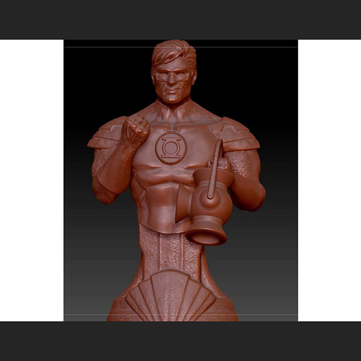 Green Lantern Bust for 3D Printing by msprenders