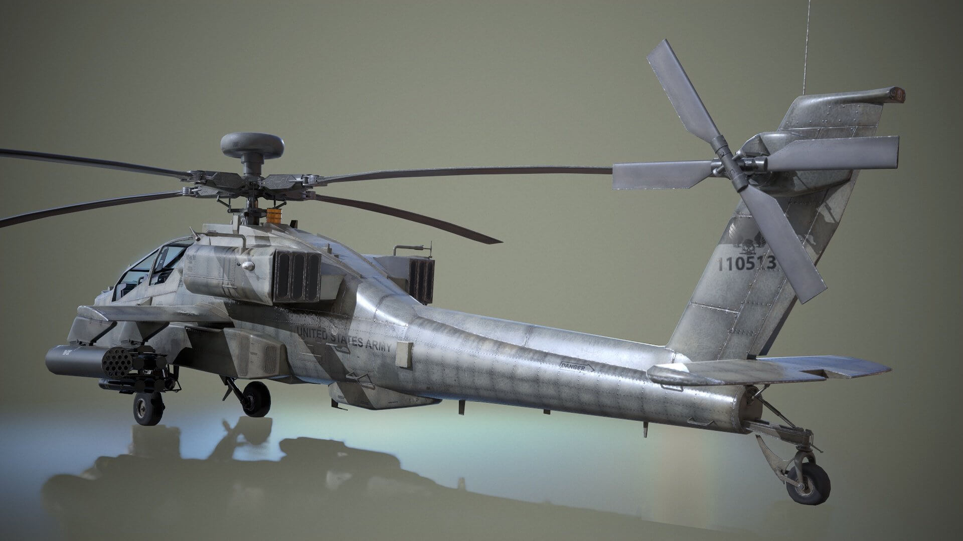 AH-64D Apache Longbow Helicopter 3D Model by MSWoodvine