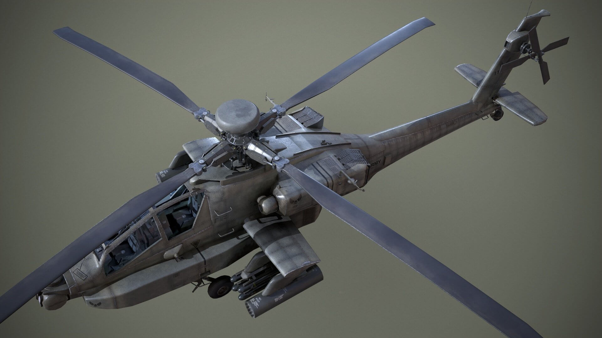 AH-64D Apache Longbow Helicopter 3D Model by MSWoodvine