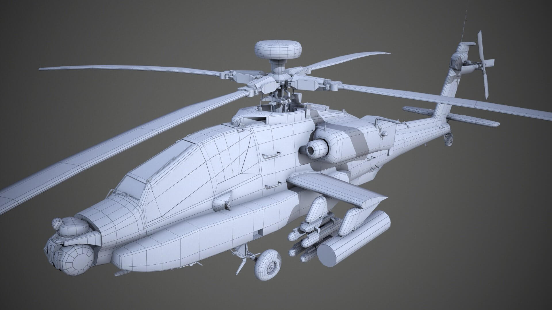 AH-64D Apache Longbow Helicopter 3D Model by MSWoodvine
