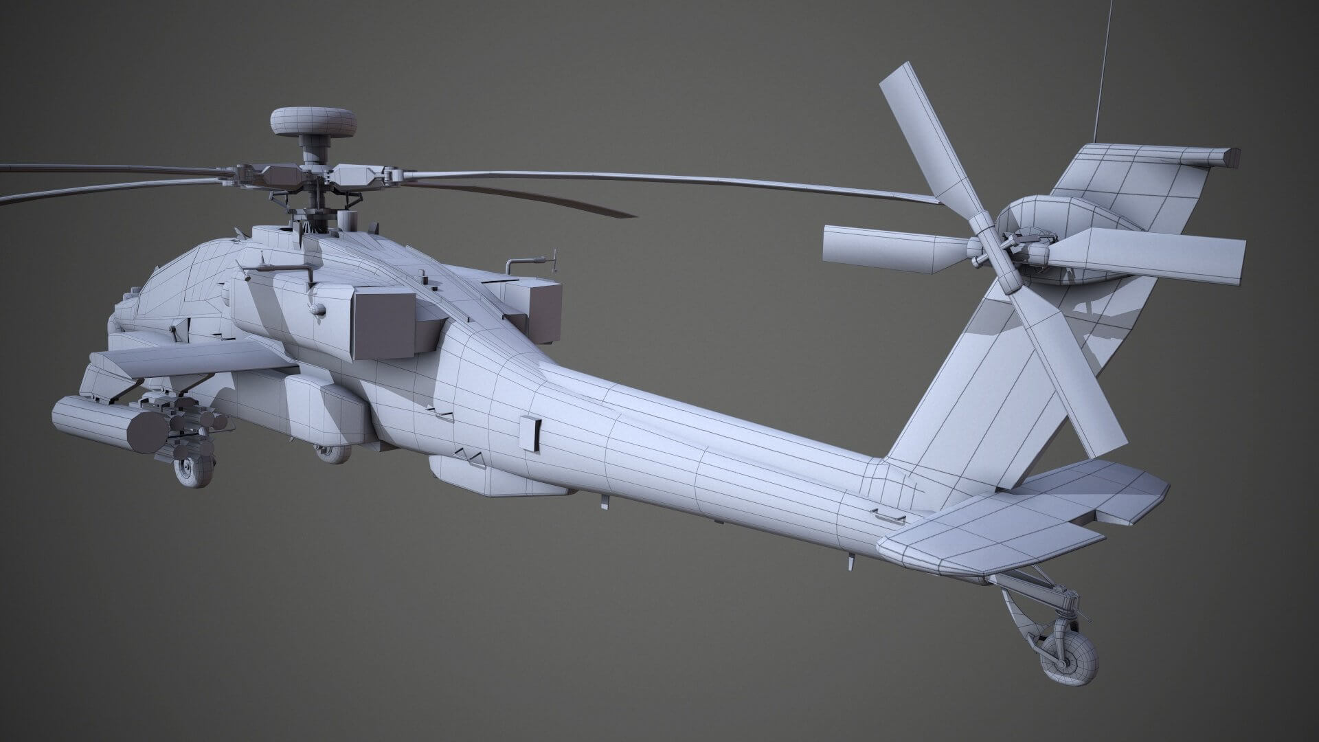 AH-64D Apache Longbow Helicopter 3D Model by MSWoodvine