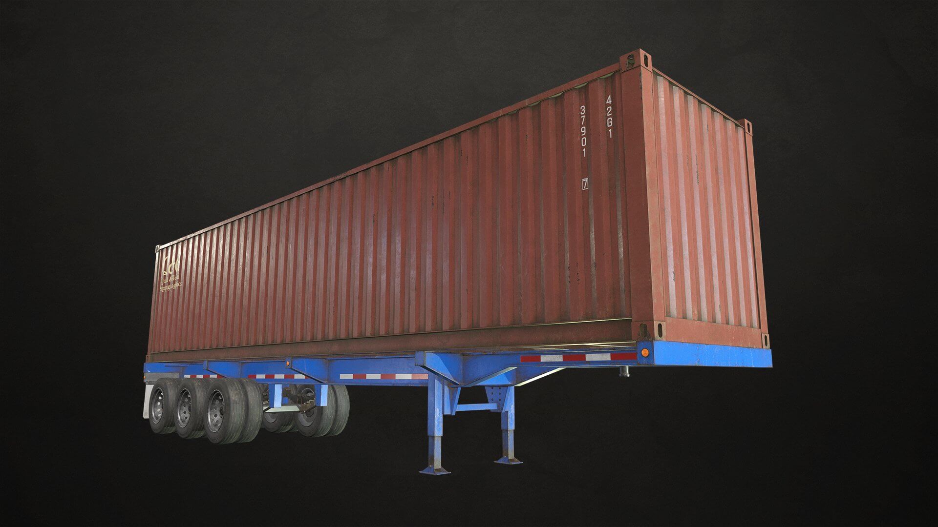 Container Trailer - 3D Model by MSWoodvine